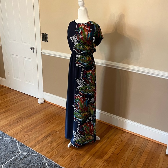 Modcloth | Dresses | Empire Waist Floor Length Dress With Bright Fun ...